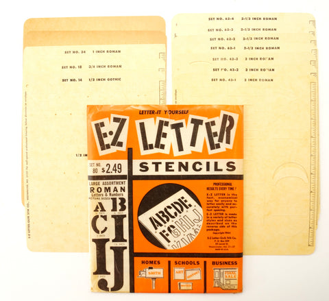 Vintage E-Z Lettering Co. Stencil Lettering Guide, Roman Letters and ...