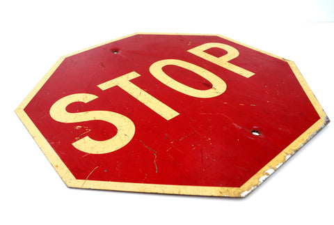 Vintage Metal "STOP" Sign in Red and White (c.1960s ...