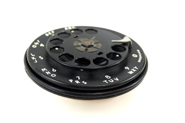 Vintage Rotary Telephone Dial in Black with Black Metal Finger Dial (c ...