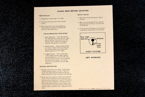 Vintage Daily Pellet Rifle Match Practice Target, 6x7 inches (c.1970s ...