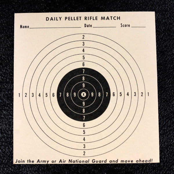 Vintage Daily Pellet Rifle Match Practice Target, 6x7 inches (c.1970s ...