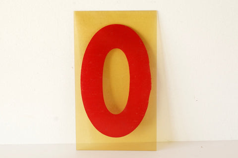 Vintage Industrial Marquee Sign Number "0", Red Yellow Flexible Plasti ...