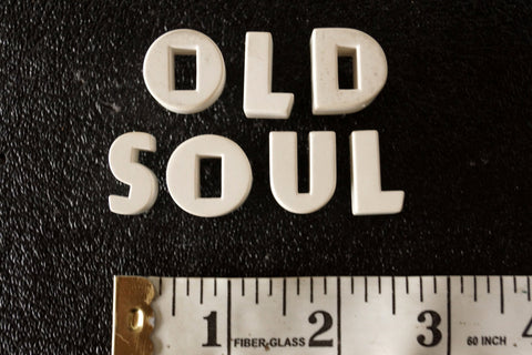 Vintage White Ceramic Push Pins "OLD SOUL" (c.1940s ...