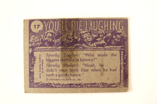 Vintage "You'll Die Laughing" Trading Card #17 by Topps (c.1973 ...