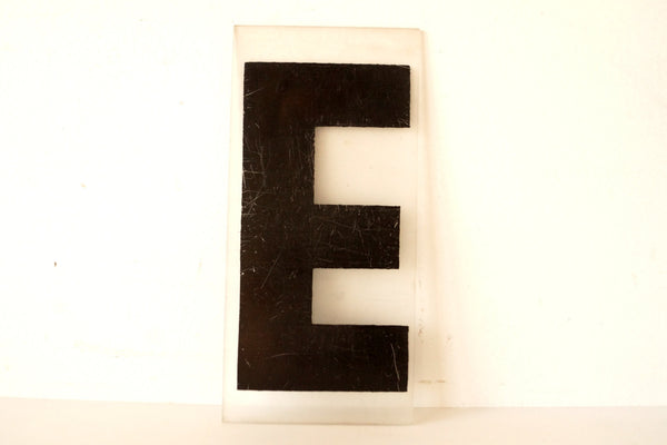 Vintage Industrial Marquee Sign Letter "E", Black on Clear Thick Acryl ...