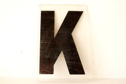 Vintage Industrial Marquee Sign Letter "K", Black on Clear Thick Acryl ...