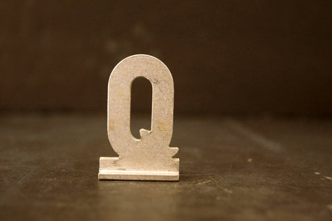 Vintage Metal Sign Letter "Q" with Base, 1-13/16 inches tall (c.1950s ...
