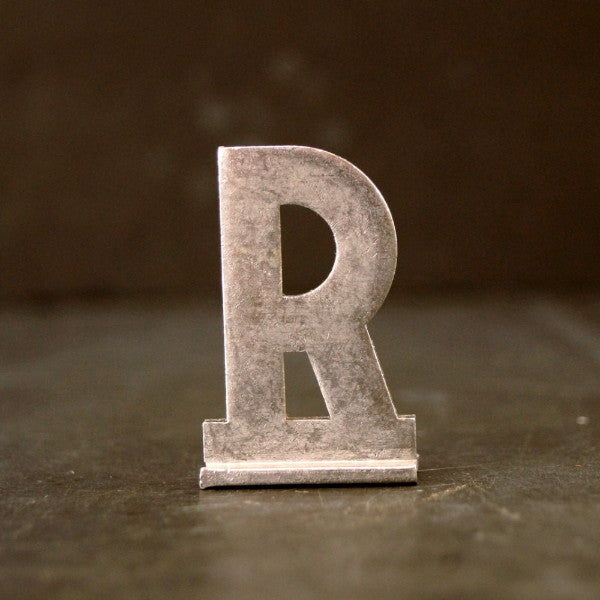 Vintage Metal Sign Letter "R" with Base, 1-13/16 inches tall (c.1950s ...