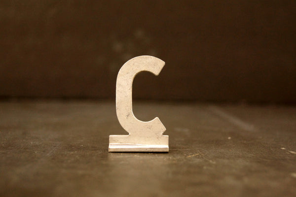 Vintage Metal Sign Letter "C" with Base, 1-13/16 inches tall (c.1950s ...